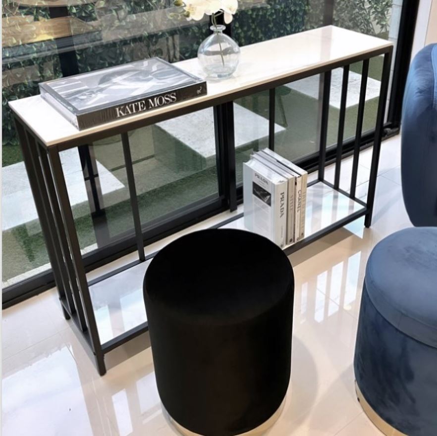 Interior Ave - Bronte Dual Layer Marble Stone Console - White Marble ...