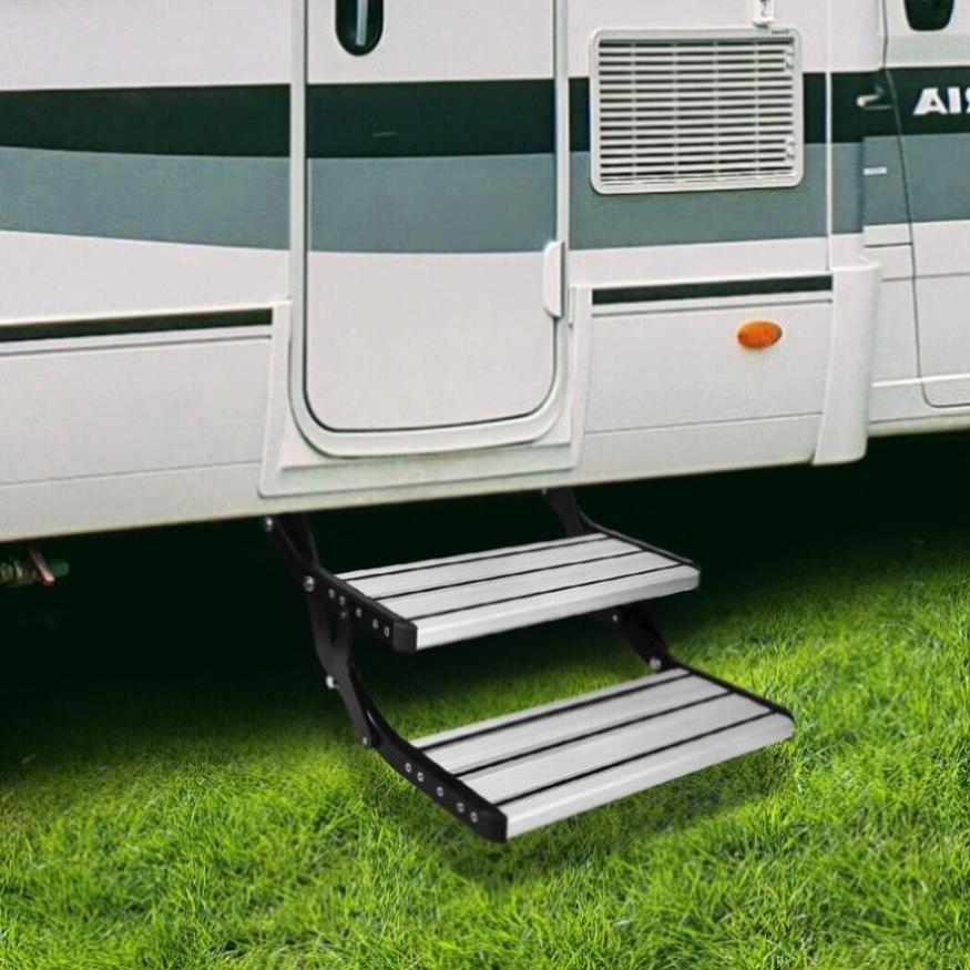 Aluminium Double Caravan Step Pull Out Folding Steps For Road RV Camper ...