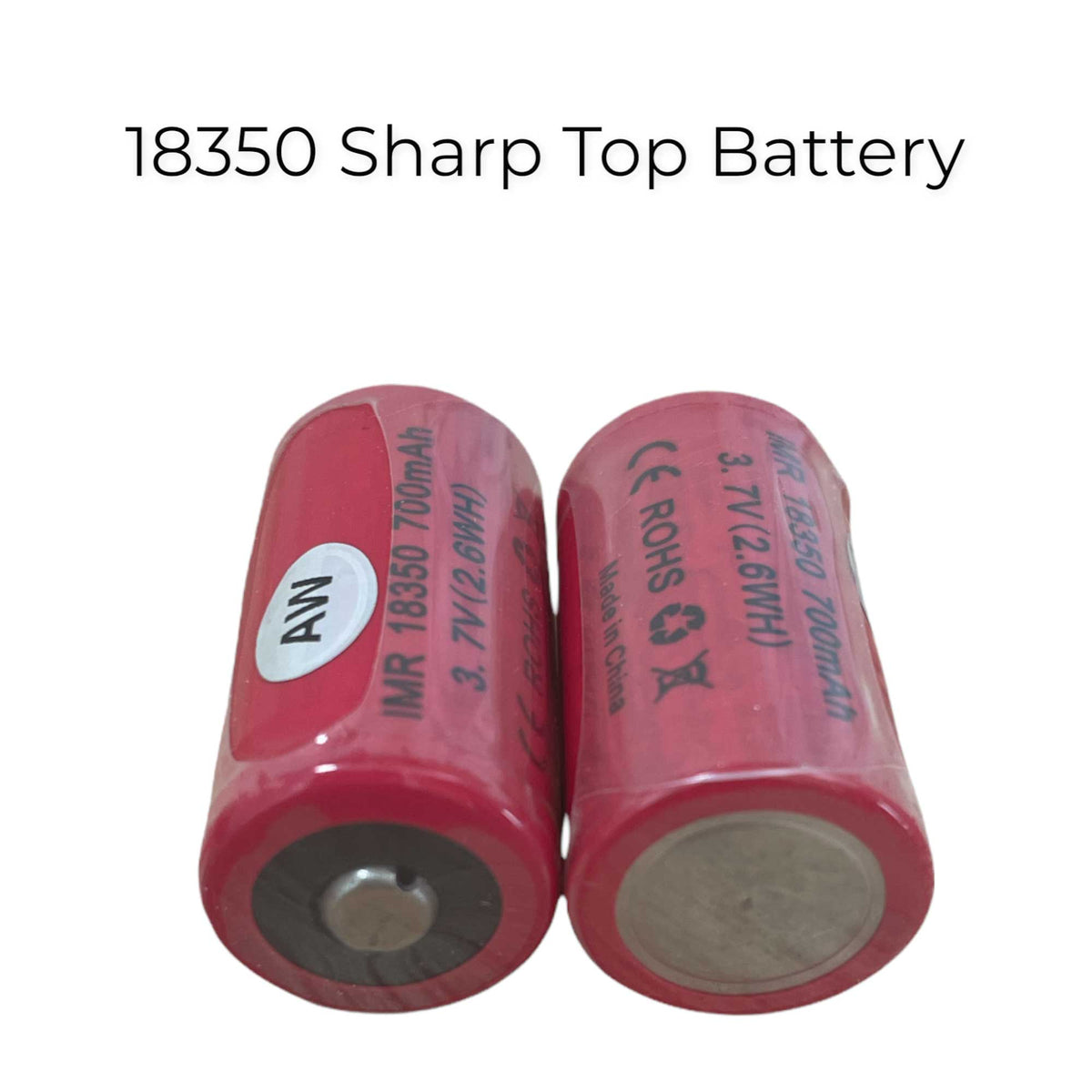 2x AW IMR 18350 Rechargeable Batteries - 700mAh 3.7V Lithium Li-ion ...