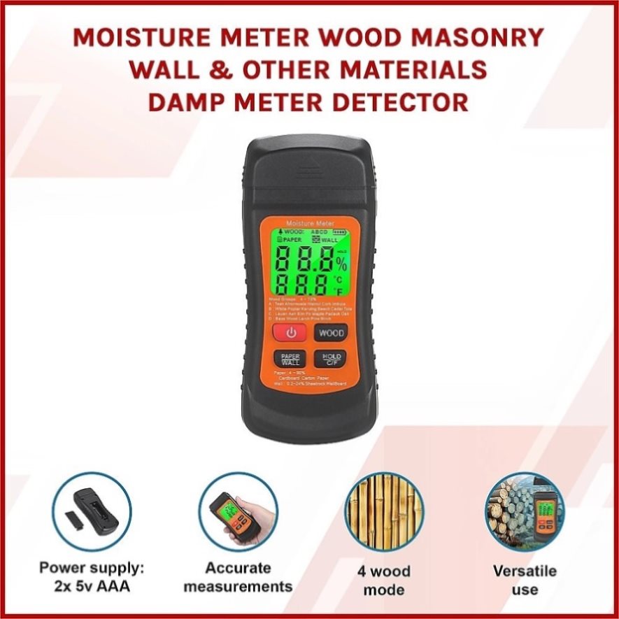 Moisture Meter Wood Masonry Wall & Other Materials Damp Meter Detector ...