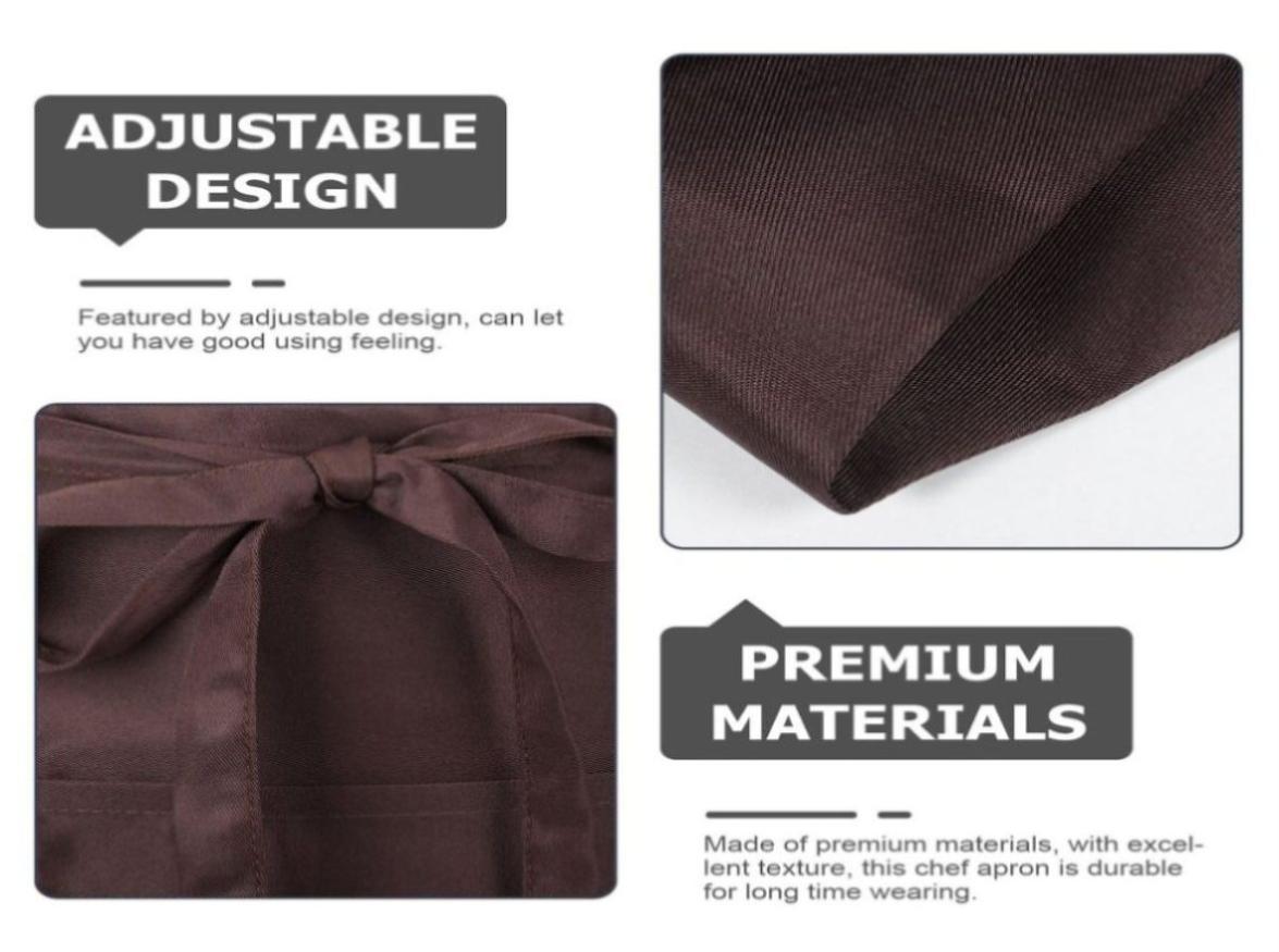 2-Pack Adjustable Polyester Cotton Aprons for Men with Pockets ...