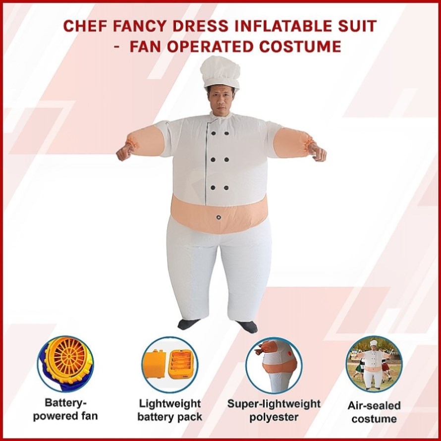 CHEF Fancy Dress Inflatable Suit -Fan Operated Costume V63-784295 ...