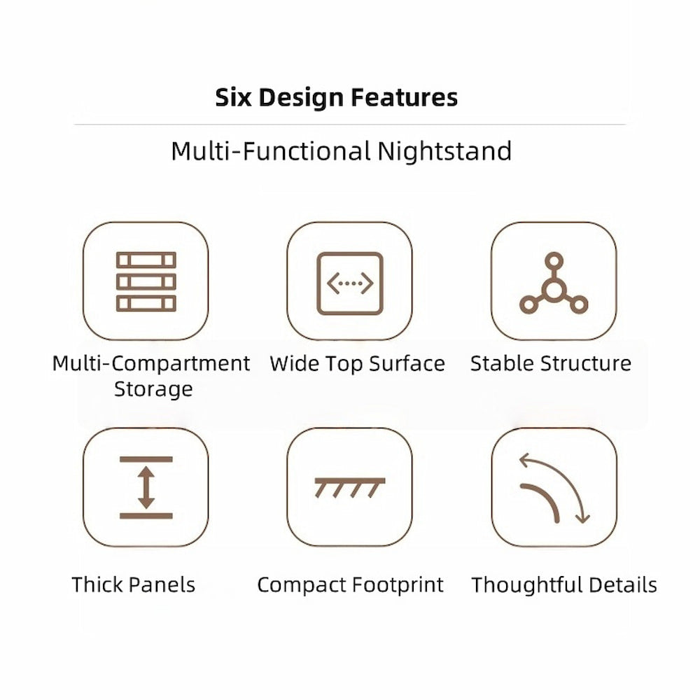 2x bedside table set light wood grain drawers metal slides bedroom ...