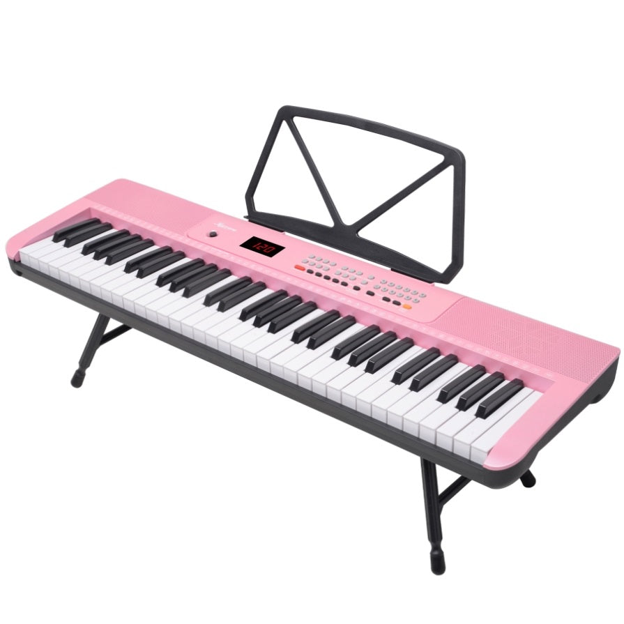 Karrera 61-Key Electronic Piano Keyboard with LED and Folding Stand in ...