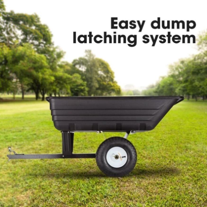 PLANTCRAFT 400LBS Poly Dump Cart Garden Tip Trailer Tray Tow Quad ATV ...