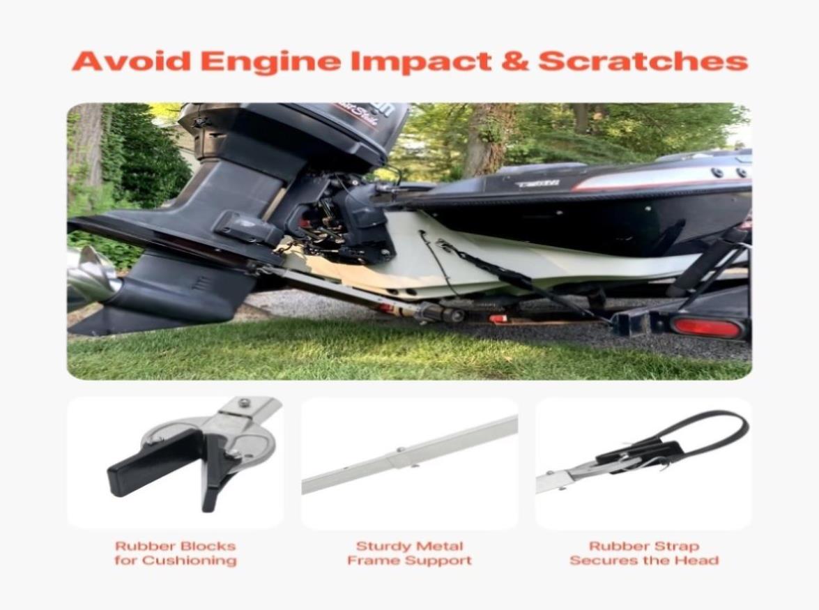 VEVOR Transom Saver, 23-35 in, Adjustable Boat Transom Saver with ...