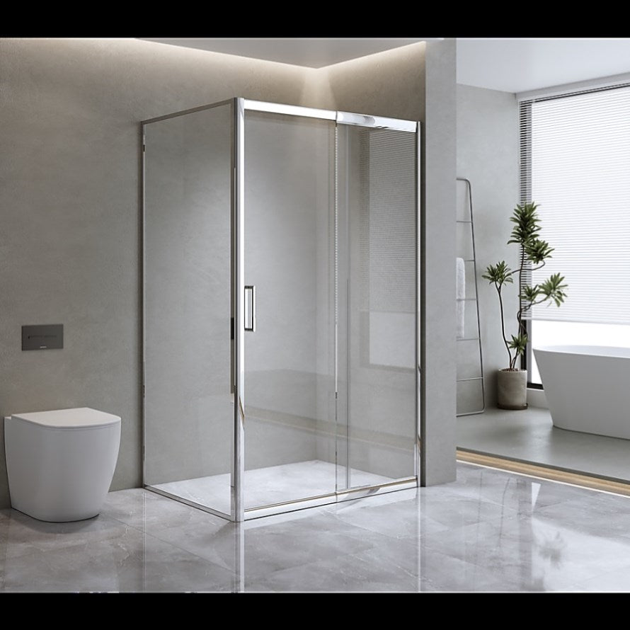 Adjustable 1400x920mm Single Door Corner Sliding Glass Shower Screen in ...