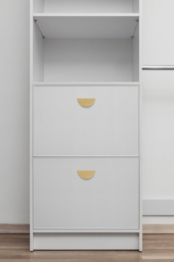 BASEL WALK IN WARDROBE KIT - WHITE - SLIM - HALF MOON BRASS V164 ...