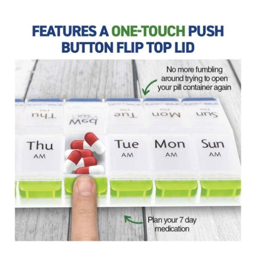 AM/PM Weekly Pill Box 7 Day Tablet Medicine Organiser Holder Case 14 ...