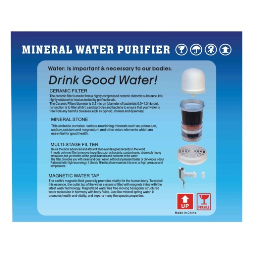 28L Benchtop 8 Stage Water Filter - Ceramic Carbon Mineral Stone Silica ...