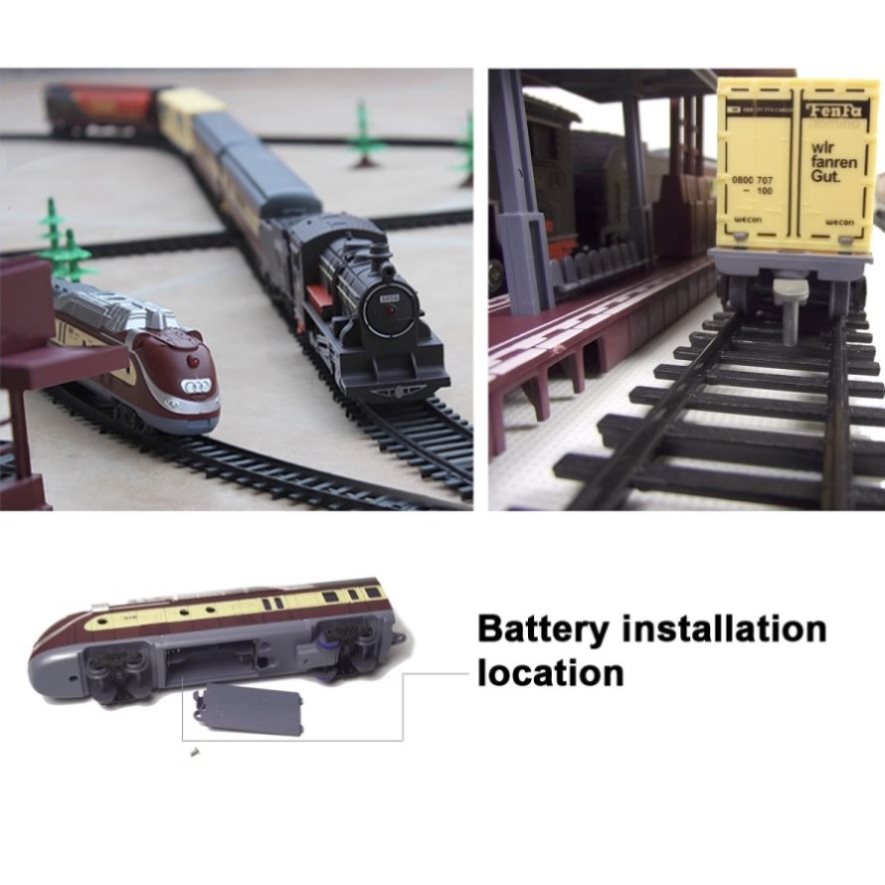 Electric Modern Toy Train Set Vehicle Rail Track Carriages With sound ...