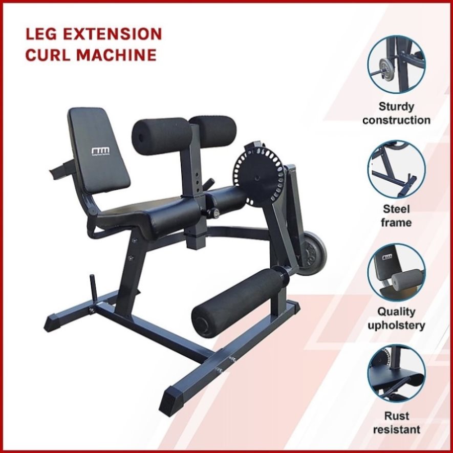 Leg Extension Curl Machine Adjustable Home Gym Quad & Hamstring Workout ...
