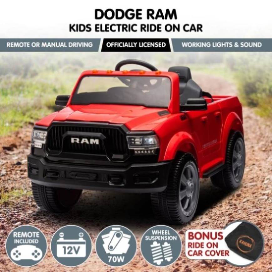 Dodge RAM Electric Ride On Car in Red CAR-DDR-9911-RD – ZNTS Wholesale ...