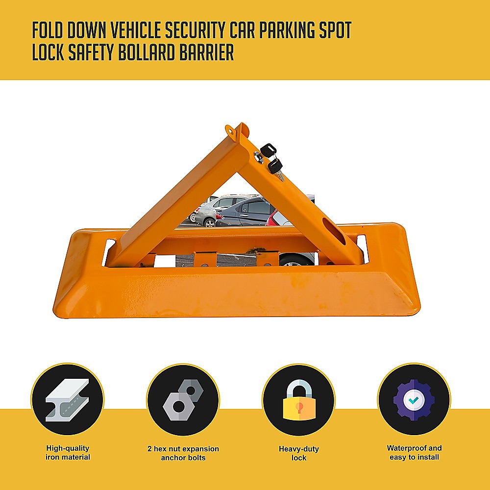 Fold Down Vehicle Security Car Parking Spot Lock Safety Bollard Barrier ...